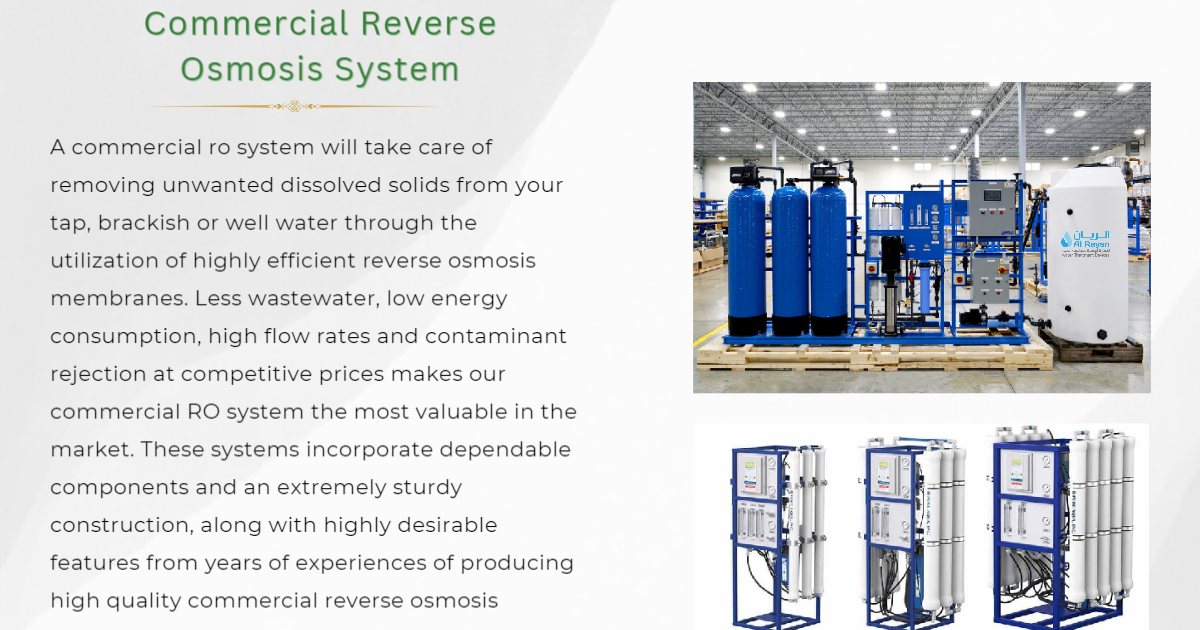 Commercial Reverse Osmosis Filtration system Sharjah | Dubai | Uae